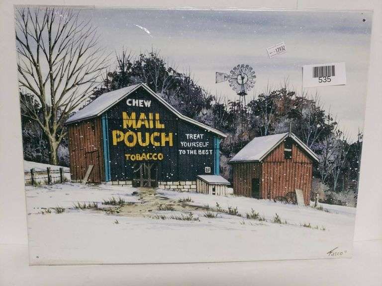 Metal Sign Featuring ‘Mail Pouch Tobacco’ Design - Trice Auctions