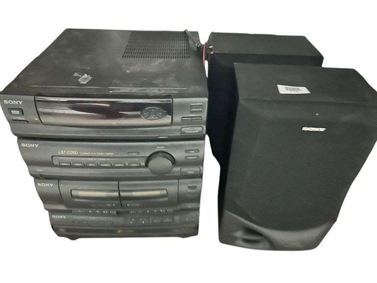Sony Compact Stereo System w/2 Speakers - Trice Auctions