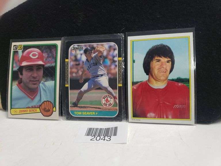 Set of Baseball Cards: Johnny Bench, Tom Seaver, Pete Rose - Trice Auctions