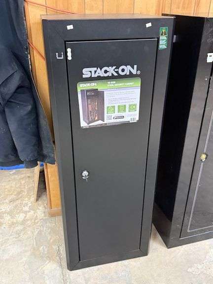 Stack On 18 Gun Metal Locking Gun Cabinet - Trice Auctions