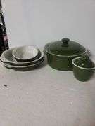 Vintage Green Ceramic Cookware Set - Trice Auctions