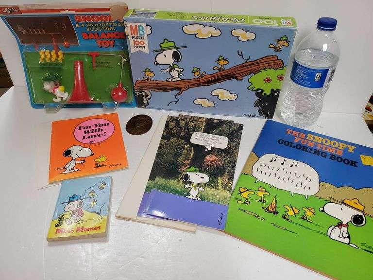 Snoopy Collectibles Including Books, Puzzle, Cards, and Scouting ...
