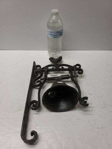 Cast Iron Wall-Mounted Bell With Rooster Design and Decorative ...