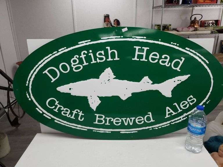 Dogfish Head Craft Brewed Ales Large Metal Sign - Trice Auctions