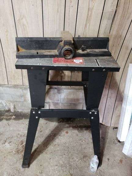 Table-Mounted Router with Metal Stand and Fence System - Trice Auctions