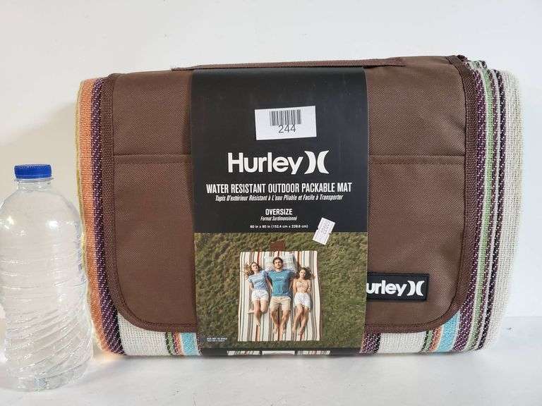 Hurley Water Resistant Outdoor Portable Mat in Brown with Colorful ...