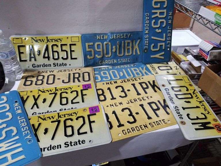 New Jersey License Plates with Various Styles and Numbers - Trice Auctions