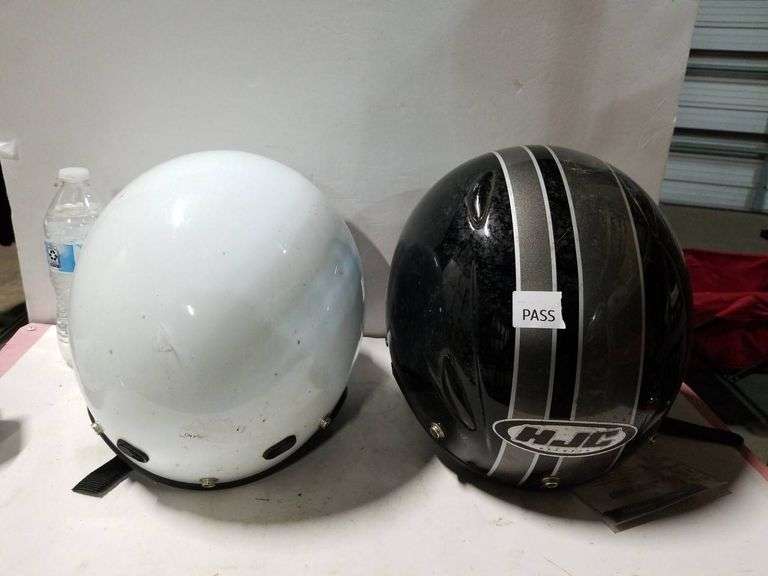 Two DOT-Approved Helmets With Bell, Racer, and ChatterBox Accessory ...