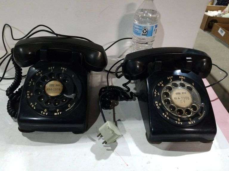 Black Rotary Dial Telephones With Connector Plug - Trice Auctions