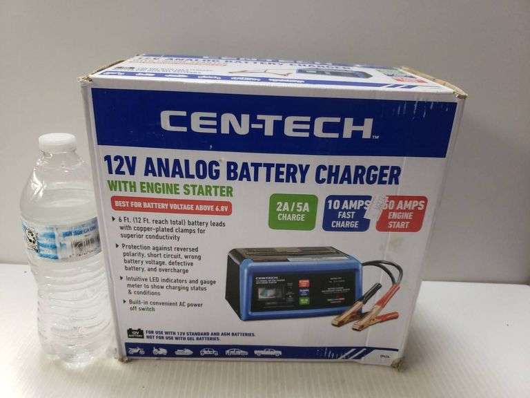 Cen-Tech 12V Analog Battery Charger with Engine Starter - Trice Auctions