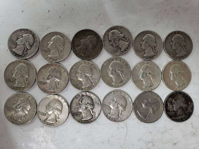 (18) Washington Quarters 1944-1969 - Trice Auctions