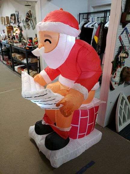 Tipsy Elves 6-Foot Santa’s Log on the Fire Inflatable Yard Decor ...