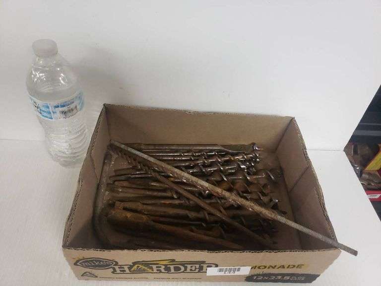 Drill Bits and Auger Bits in Cardboard Box - Trice Auctions