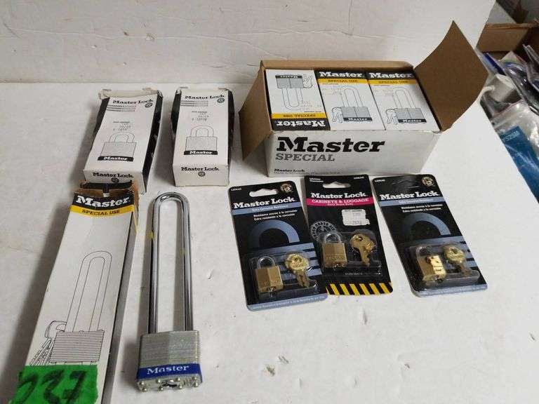 Collection of Master Lock Padlocks Including Special Use and Luggage ...