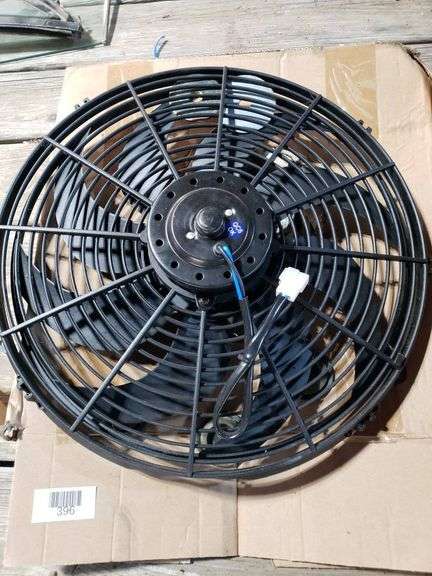 Black Circular Electric Fan Assembly with Wiring Harness - Trice Auctions