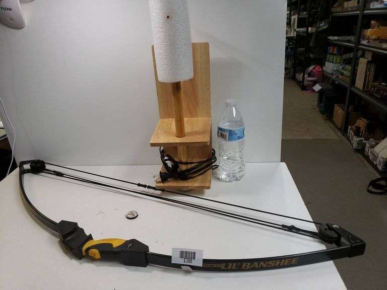 Barnett Lil’ Banshee Compound Youth Archery Bow and Custom Wooden Stand ...