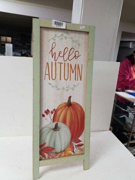 Decorative Hello Autumn Standing Sign - Trice Auctions