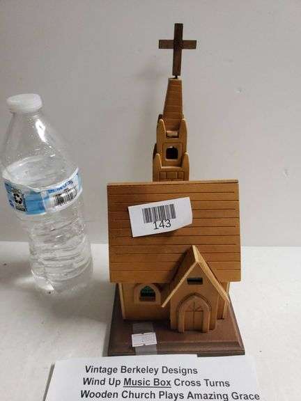 Berkeley Designs Music Box Church with Rotating Cross and Amazing Grace ...