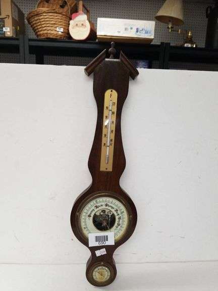 Wall-Mounted Weather Instrument with Barometer, Thermometer, and ...