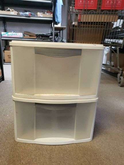 Sterilite 2-Drawer Plastic Storage Unit with White Finish - Trice Auctions