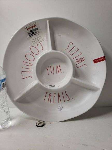 Rae Dunn Chip and Dip Platter – 100% Melamine - Trice Auctions