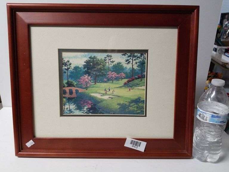 Framed Golf Course Artwork Signed By Artist - Trice Auctions