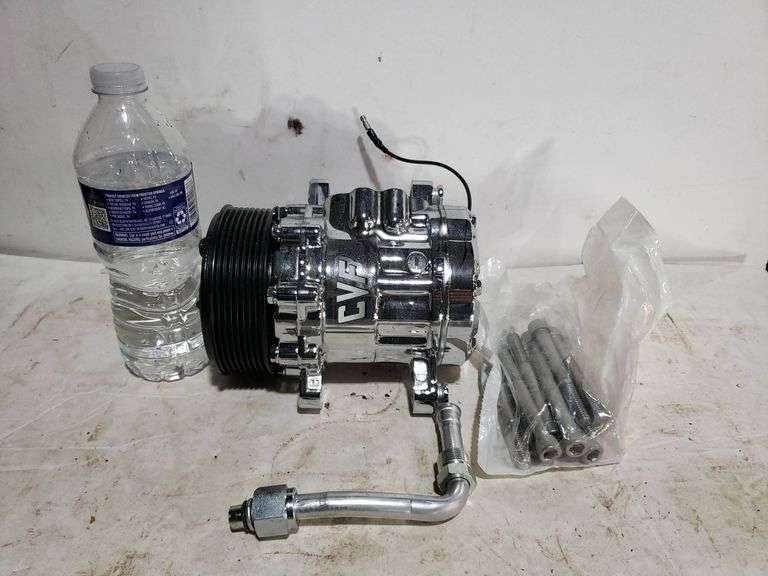 Chrome CVF Air Conditioning Compressor With Bolts and Fittings - Trice Auctions