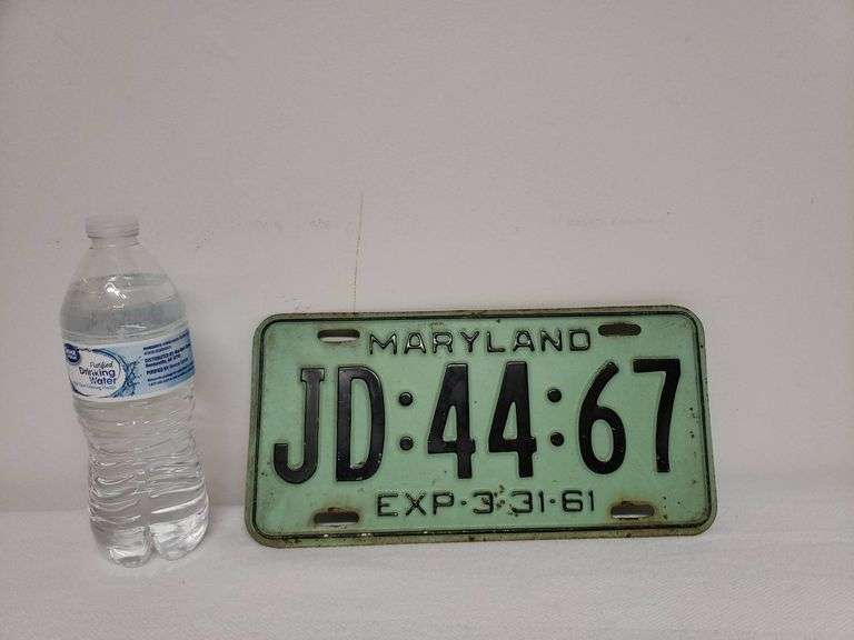 Vintage 1961 Maryland License Plate - Trice Auctions