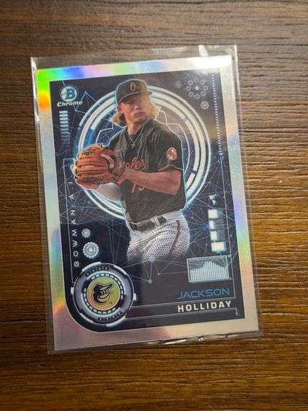 Jackson Holliday Blue Refractor Bowman Rookie Card - Trice Auctions