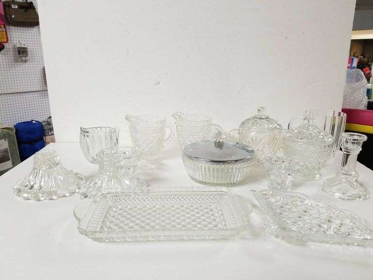 Collection of Clear Pressed and Cut Glassware - Trice Auctions