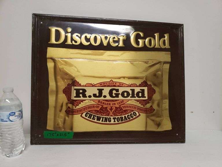 1981 R.J. Reynolds ‘Discover Gold’ Metal Sign - Trice Auctions