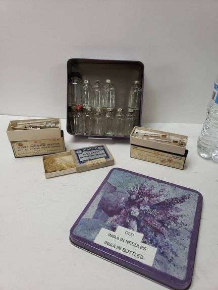 Vintage Medical Supplies with Insulin Bottles And Syringes - Trice Auctions