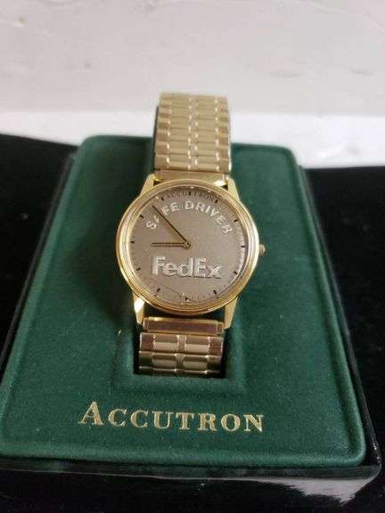 Accutron FedEx Safe Driver Gold-Tone Watch - Trice Auctions