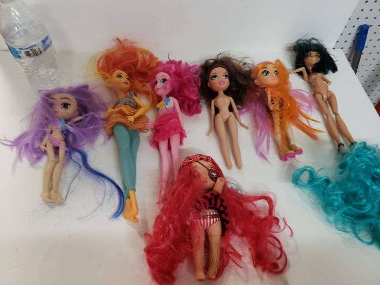 Collection of Assorted Dolls with Colorful Hair and Accessories - Trice ...