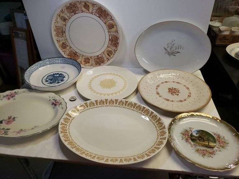 Lot of 8 Assorted Decorative Plates and Platters Featuring Varied ...