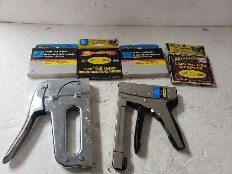 Lot of 2 Staple Guns with Multiple Boxes of Staples - Trice Auctions