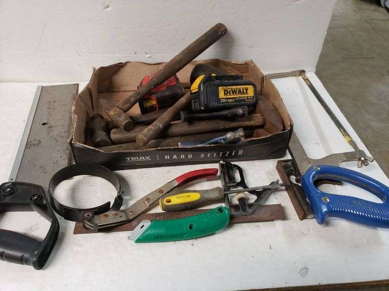 Assorted Hand Tools Including Saws, Hammers, and Levels - Trice Auctions