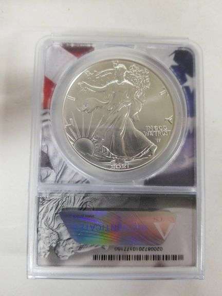 2021 American Silver Eagle Type II ANACS MS70 First Strike Coin - Trice Auctions