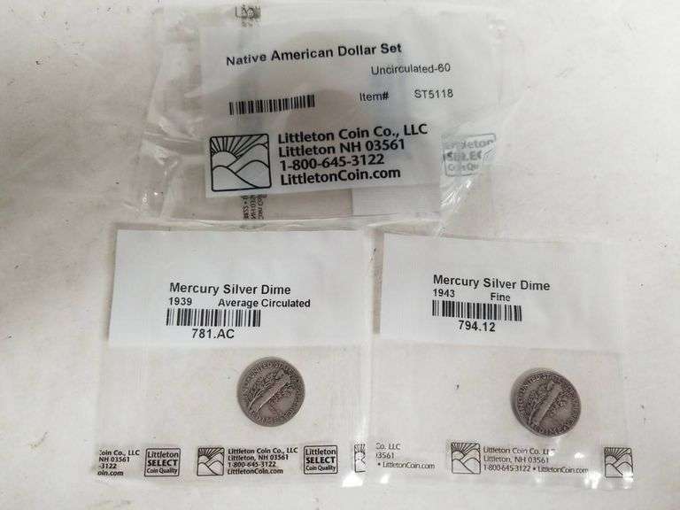 Native American Dollar Set and Mercury Silver Dimes Collection - Trice ...