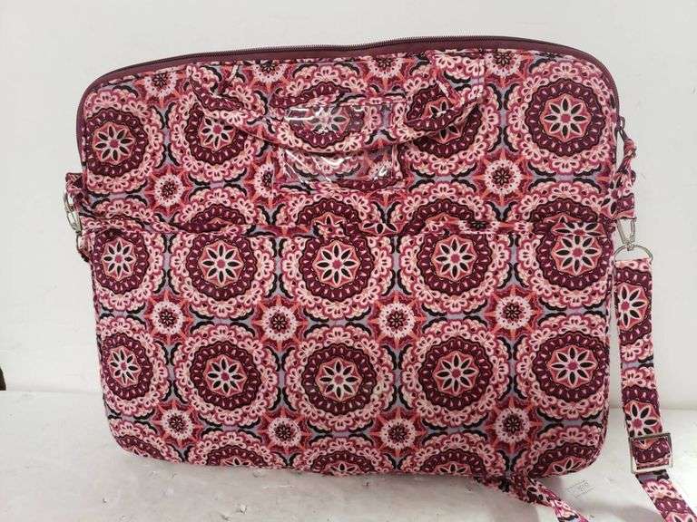 Patterned Fabric Laptop Bag With Adjustable Straps and Zipper Closure ...
