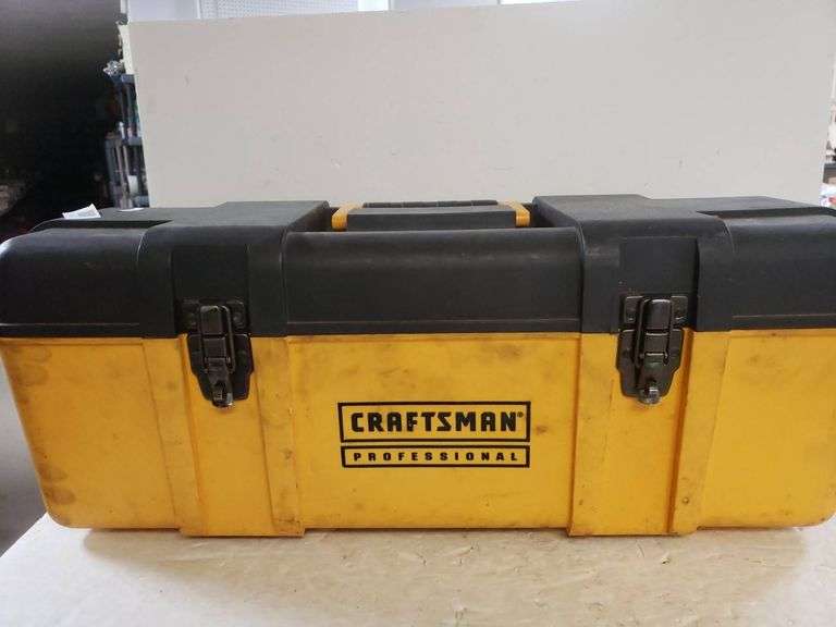 Craftsman Professional Yellow and Black Plastic Tool Box with Latches ...