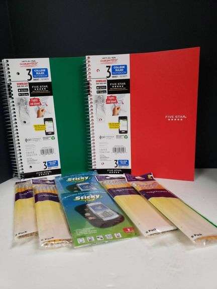 Notebook and Stationery Set With Five Star Notebooks, Wexford Pencils ...