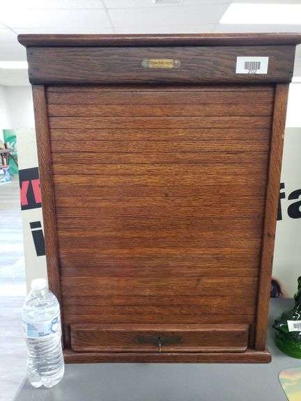 National Ticket Case Co. Chicago Wooden Ticket Cabinet with Key - Trice ...