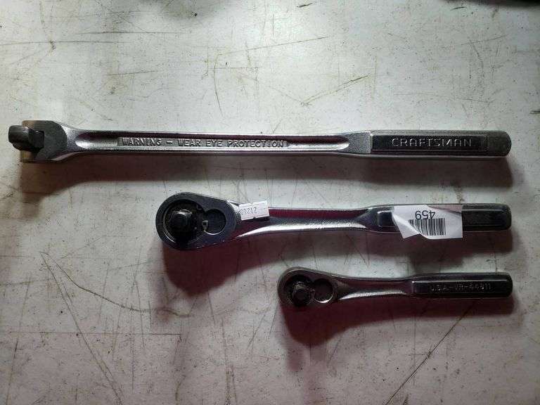 3 Piece Craftsman Lot with Ratchets and Handles - Trice Auctions