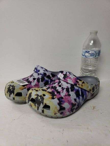 Multicolor Crocs Clogs with Floral Pattern, Size W7/M5 - Trice Auctions