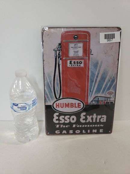 Esso Extra Humble Gasoline Decorative Metal Sign - Trice Auctions