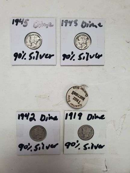 Set of 4 Silver Dimes - Trice Auctions