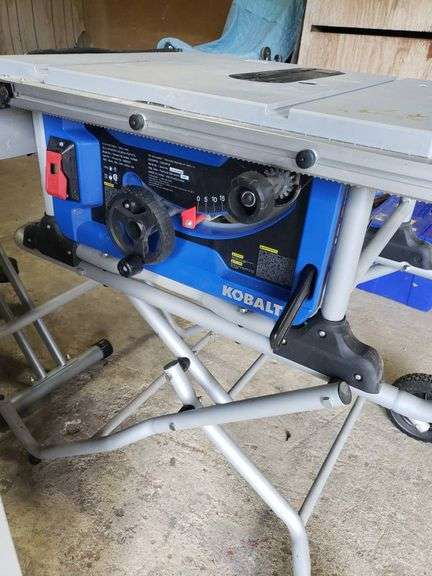 Kobalt Table Saw With Folding Stand and Wheels - Trice Auctions