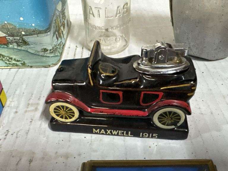 Collection of Assorted Items Including Maxwell 1915 Car Figurine and ...