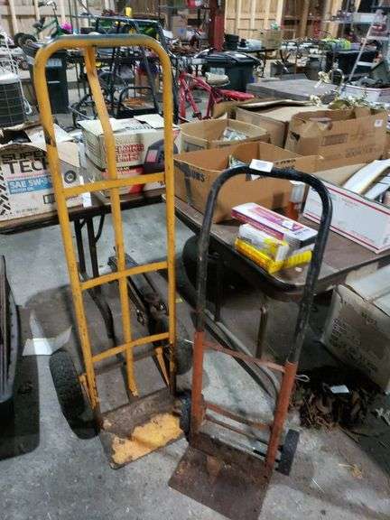 Pair of Steel Frame Hand Trucks with Rubber Wheels - Trice Auctions